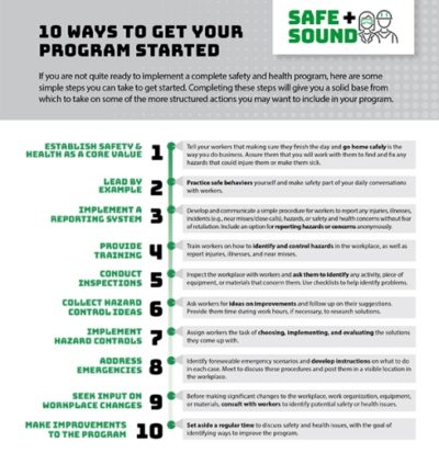 10 Ways to Start a Safety and Health Program - OSHA Training Institute ...
