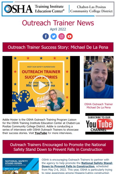 Outreach Program News - OSHA Training Institute Education Center at CLPCCD