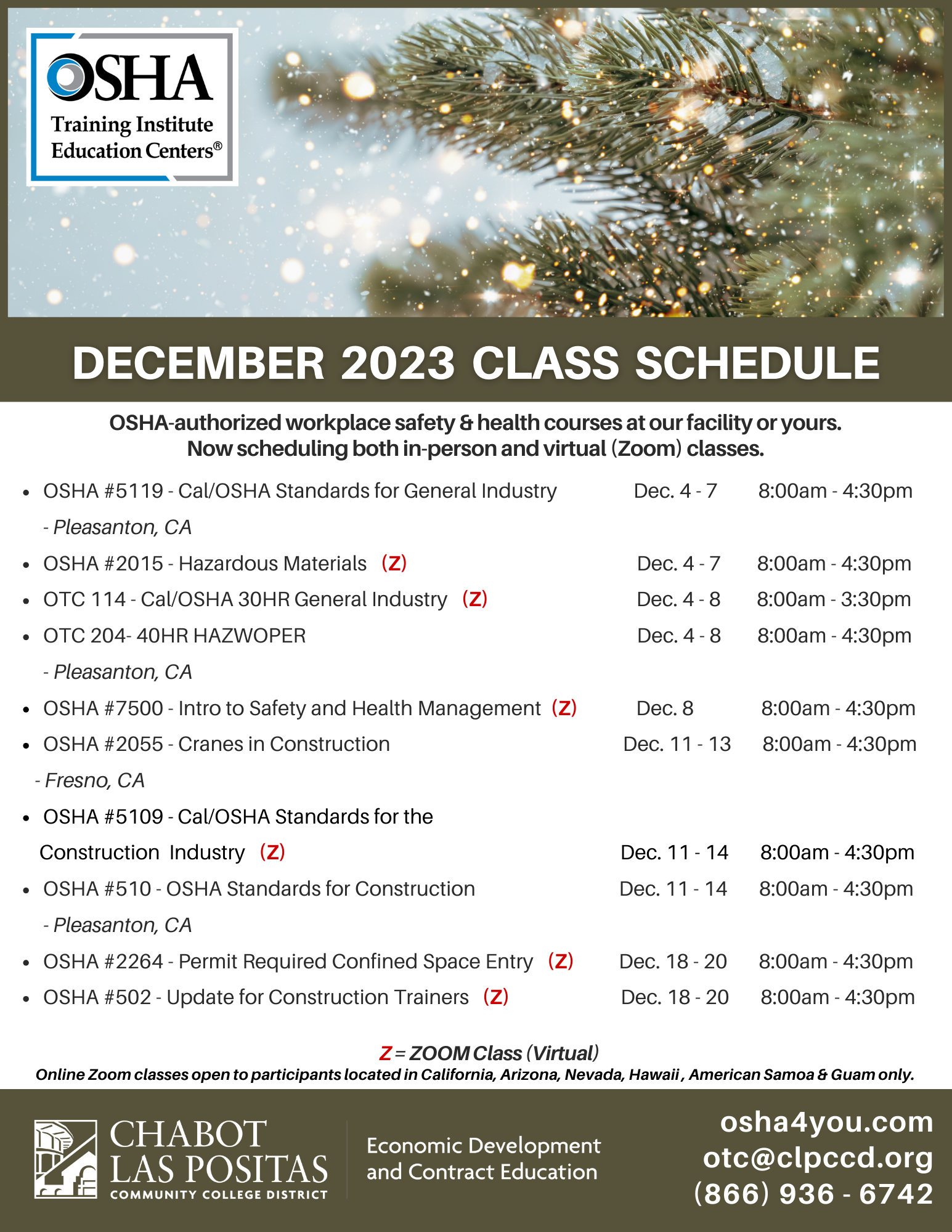 Home - OSHA Authorized Safety Training for the Workplace in California Nevada Arizona Hawaii and ...