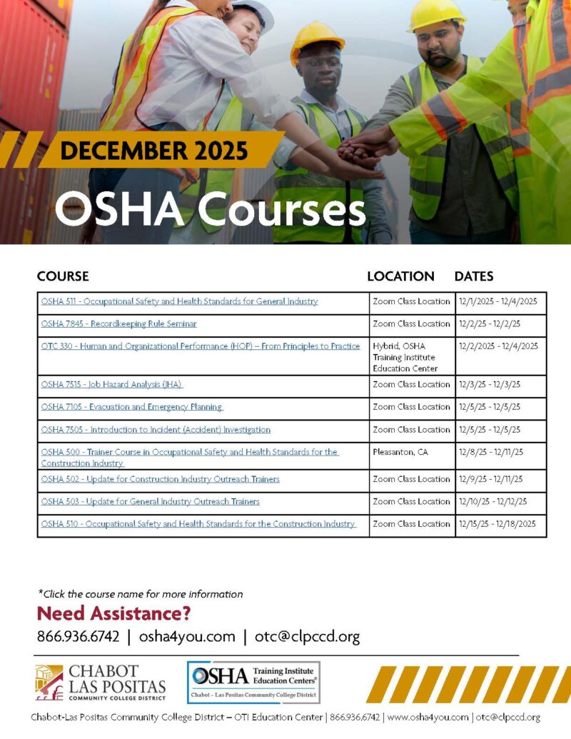 OSHA Training Institute Education Center - at CLPCCD